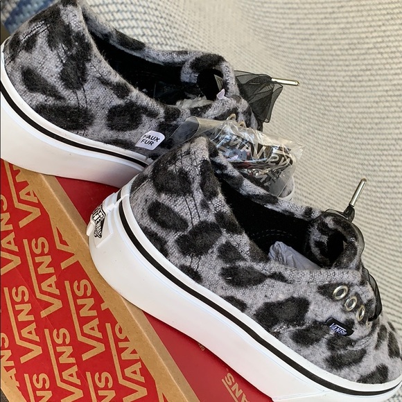 Vans | Shoes | Vans Authentic Platform Fuzzy Snow Leopardtrue Wh | Poshmark